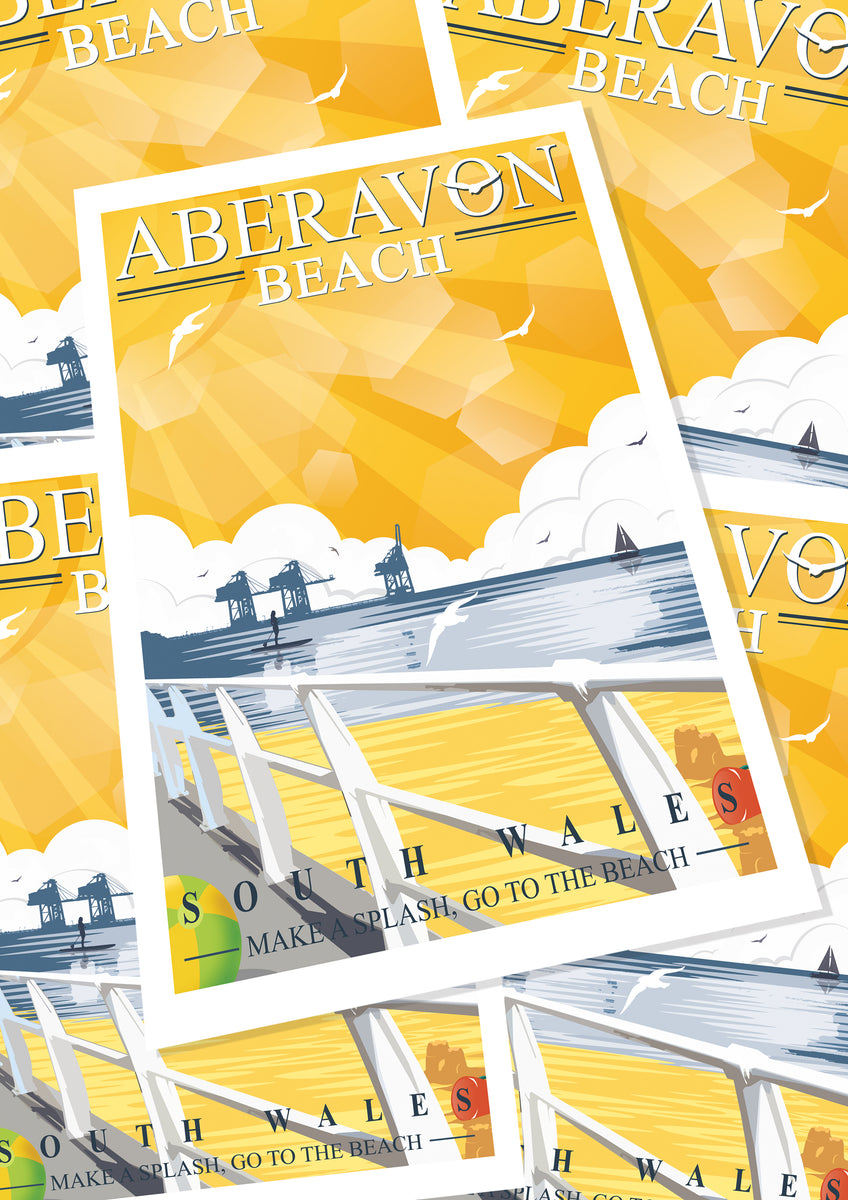 Aberavon Beach (Make a splash. go to the beach) – Gower retro art