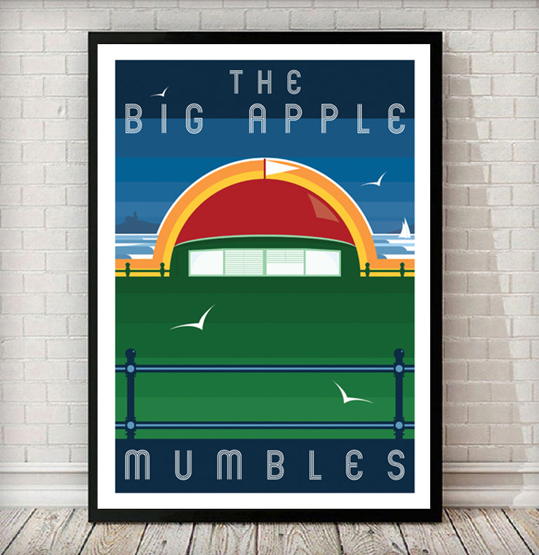 The Big Apple (Mumbles, South Wales) Modern & Minimalistic Print ...